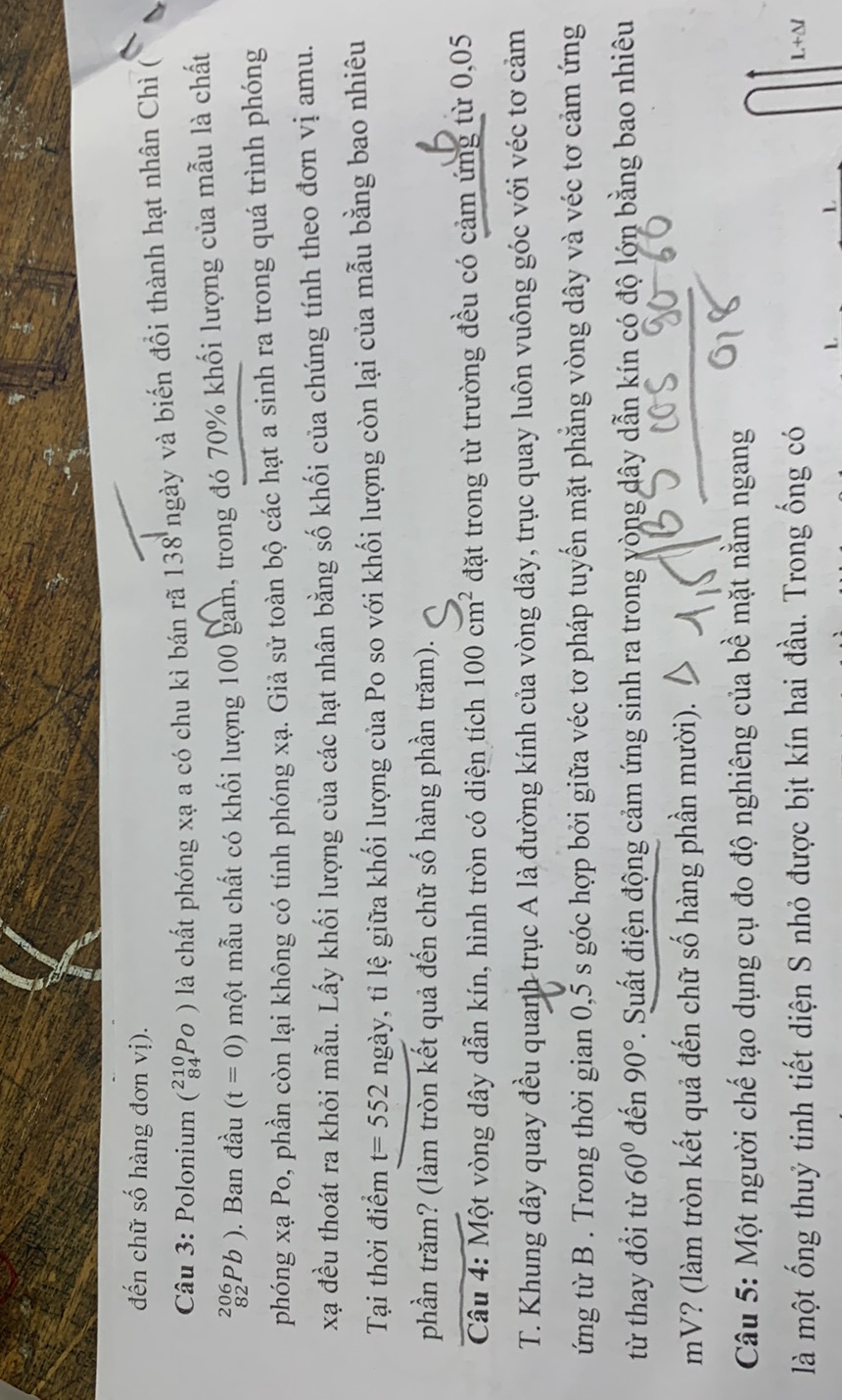 Câu 3: Polonium ($^{210}_{84}Po$) là chất | StudyX