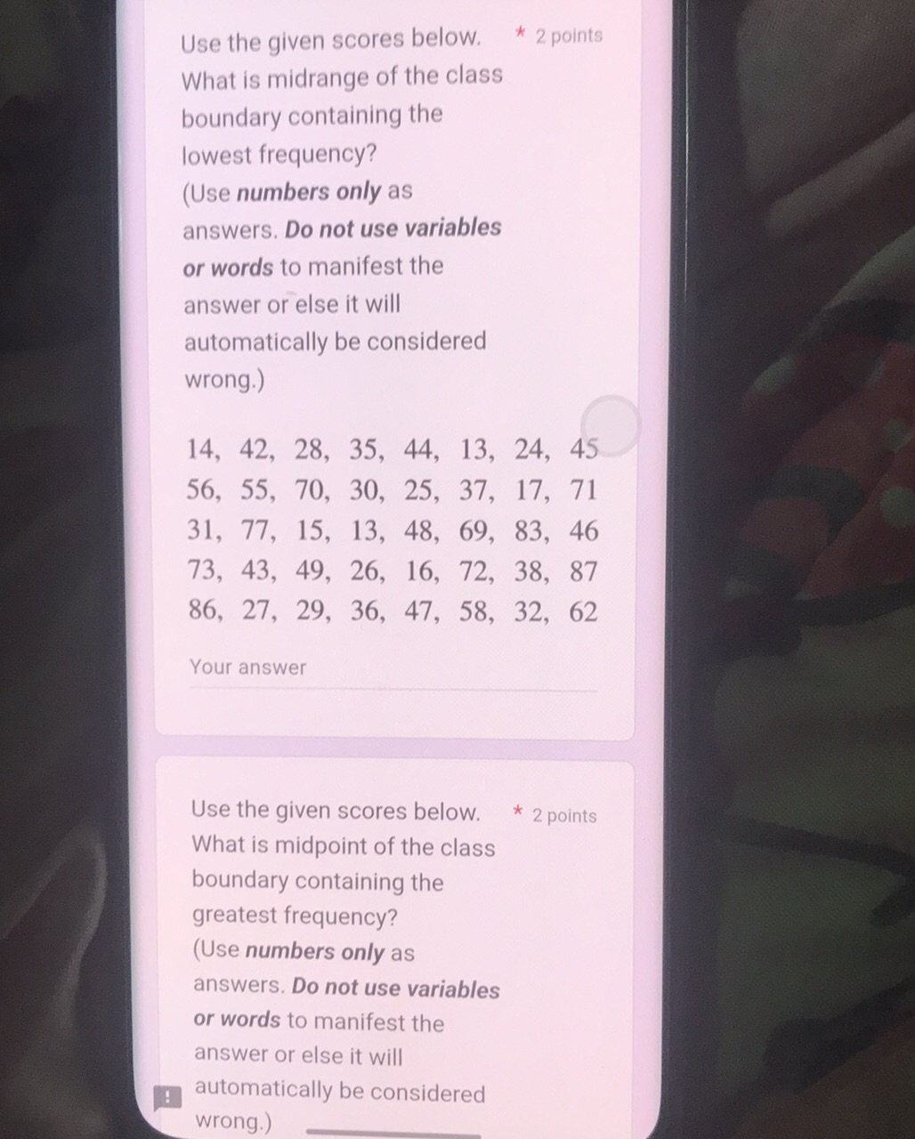 Use the given scores below. What is midrange | StudyX