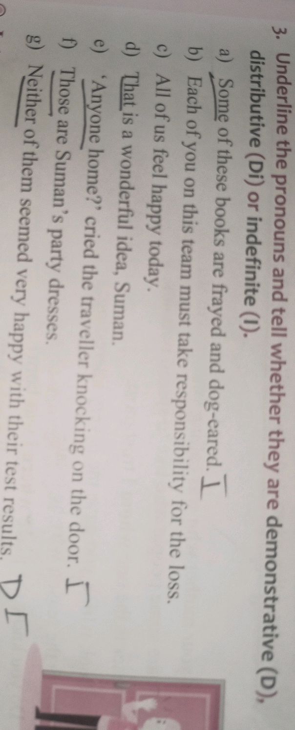 3. Underline the pronouns and tell whether | StudyX