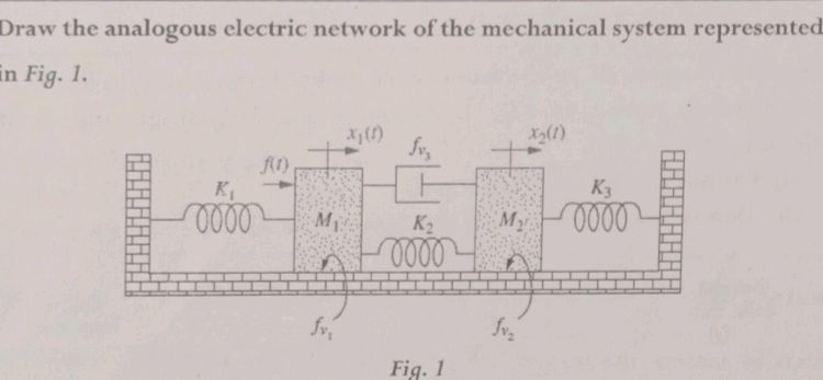 Draw the analogous electric network of the | StudyX