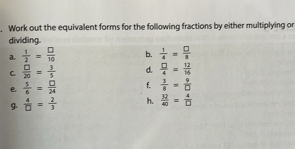 Work out the equivalent forms for the | StudyX