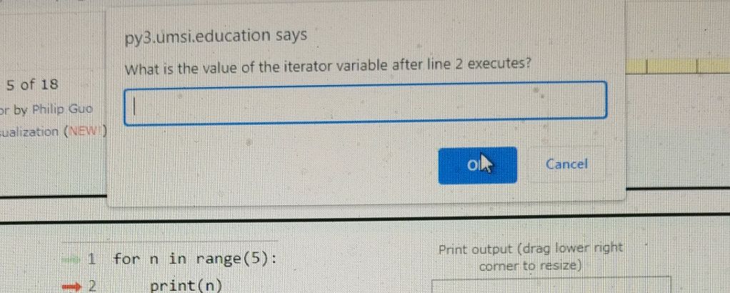 What is the value of the iterator variable | StudyX