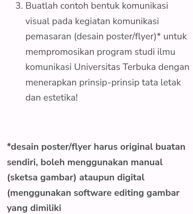 3. Buatlah contoh bentuk komunikasi visual | StudyX