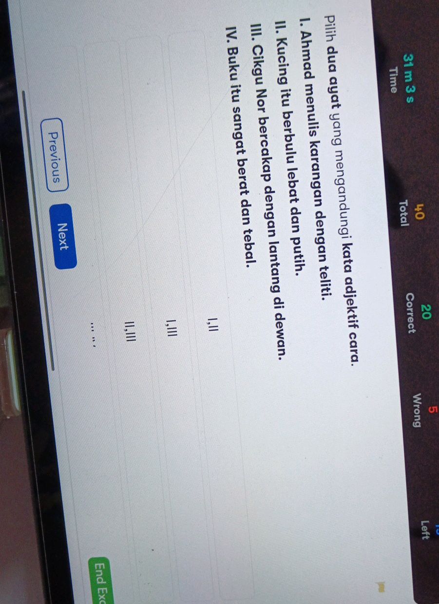 Pilih dua ayat yang mengandungi kata | StudyX