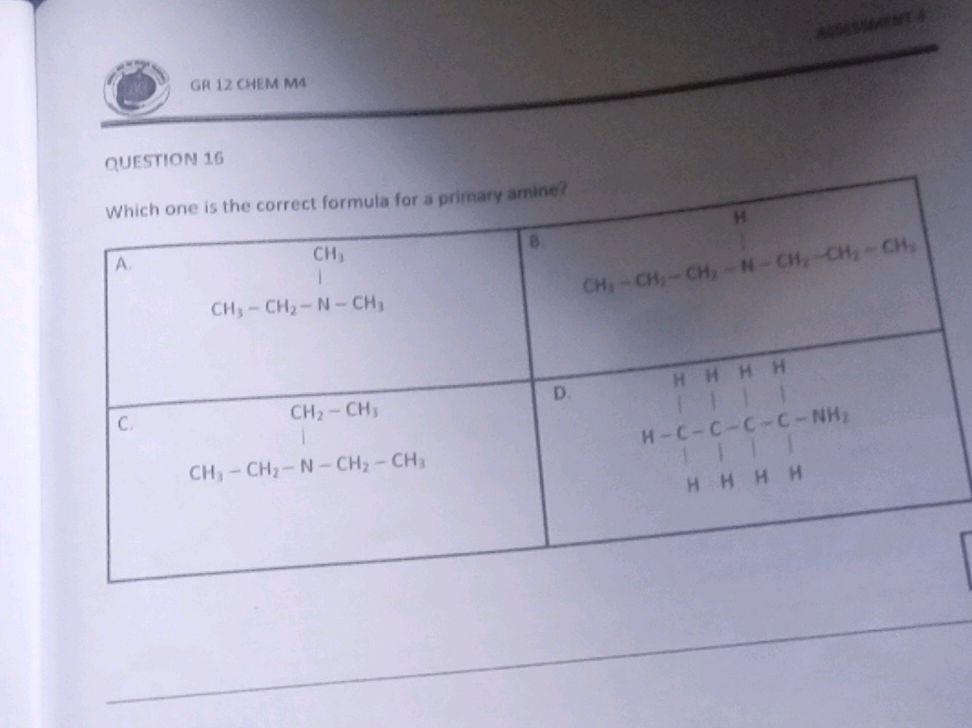 QUESTION 16 Which one is the correct formula | StudyX