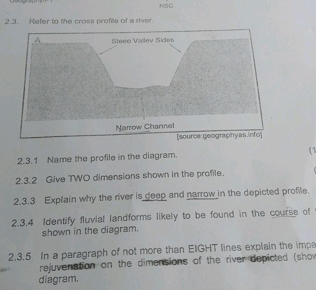 2.3. Refer to the cross profile of a river. | StudyX