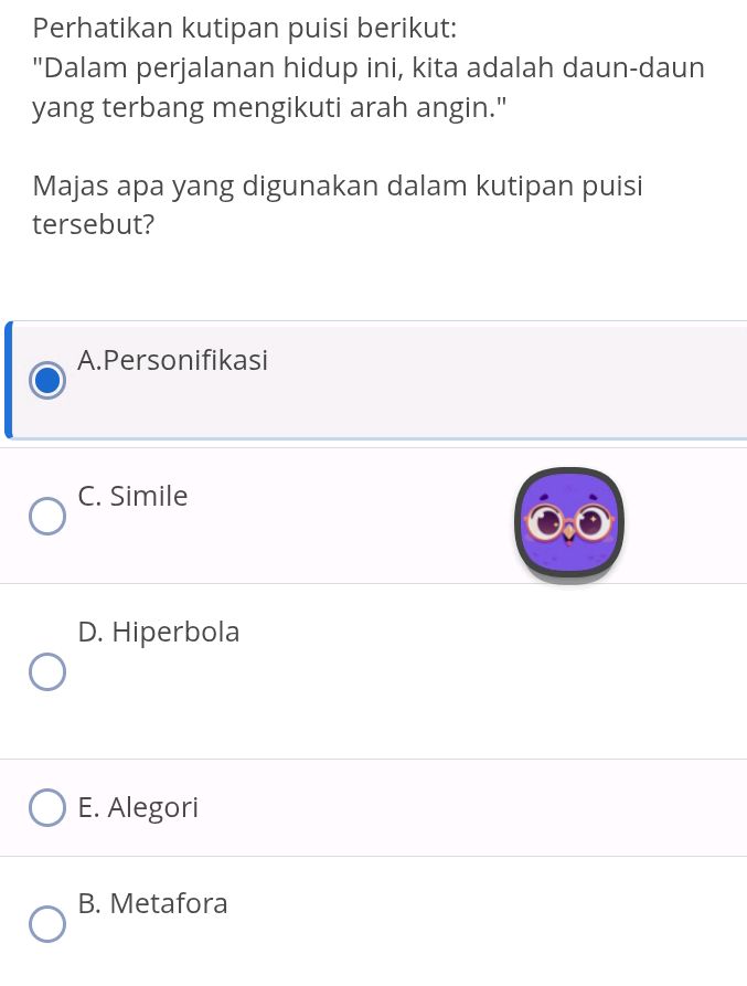 Perhatikan kutipan puisi berikut: "Dalam | StudyX