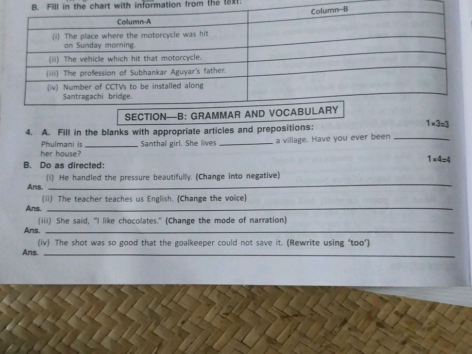 B. Fill in the chart with information from | StudyX