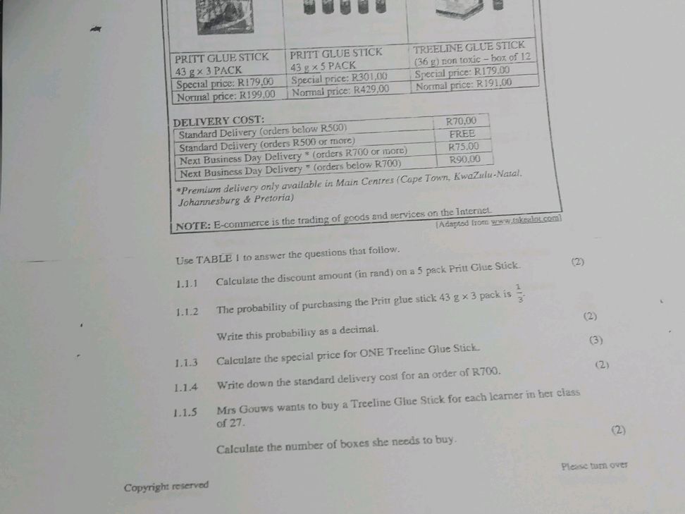 Use TABLE I to answer the questions that | StudyX