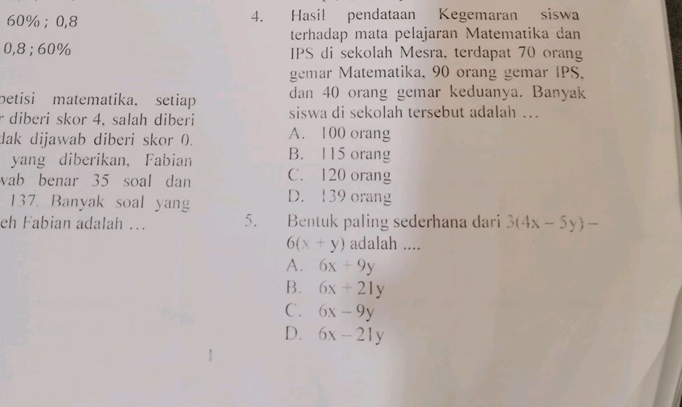 4. Hasil pendataan Kegemaran siswa terhadap | StudyX