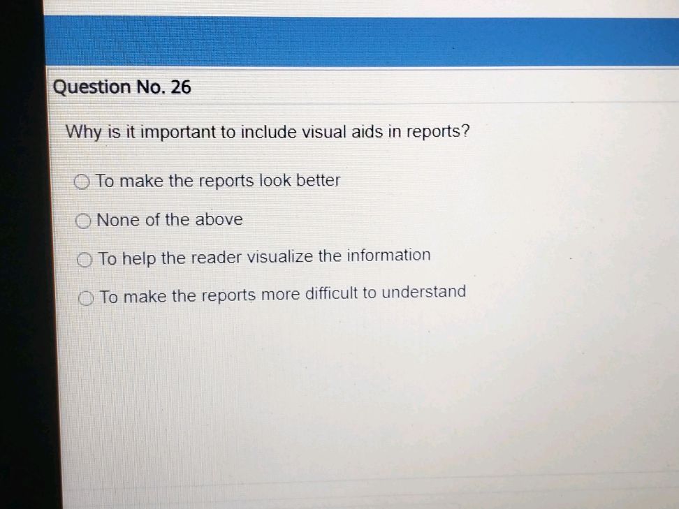 Why is it important to include visual aids | StudyX