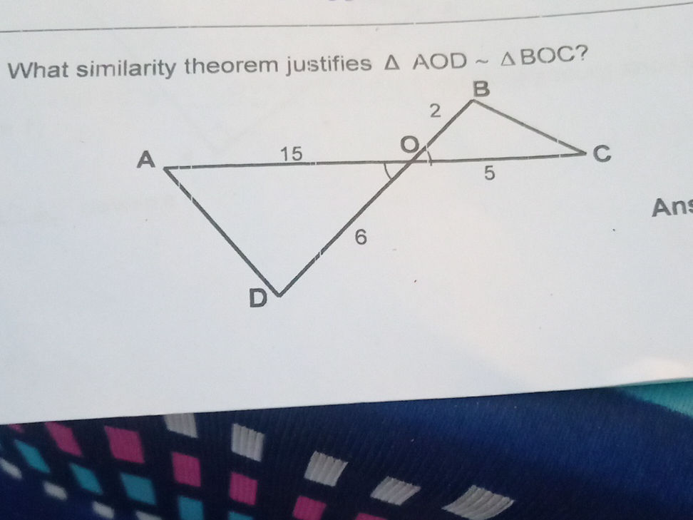 What similarity theorem justifies $ AOD | StudyX