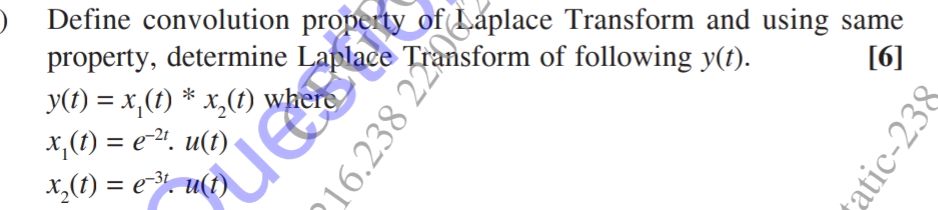 Define convolution property of Laplace | StudyX