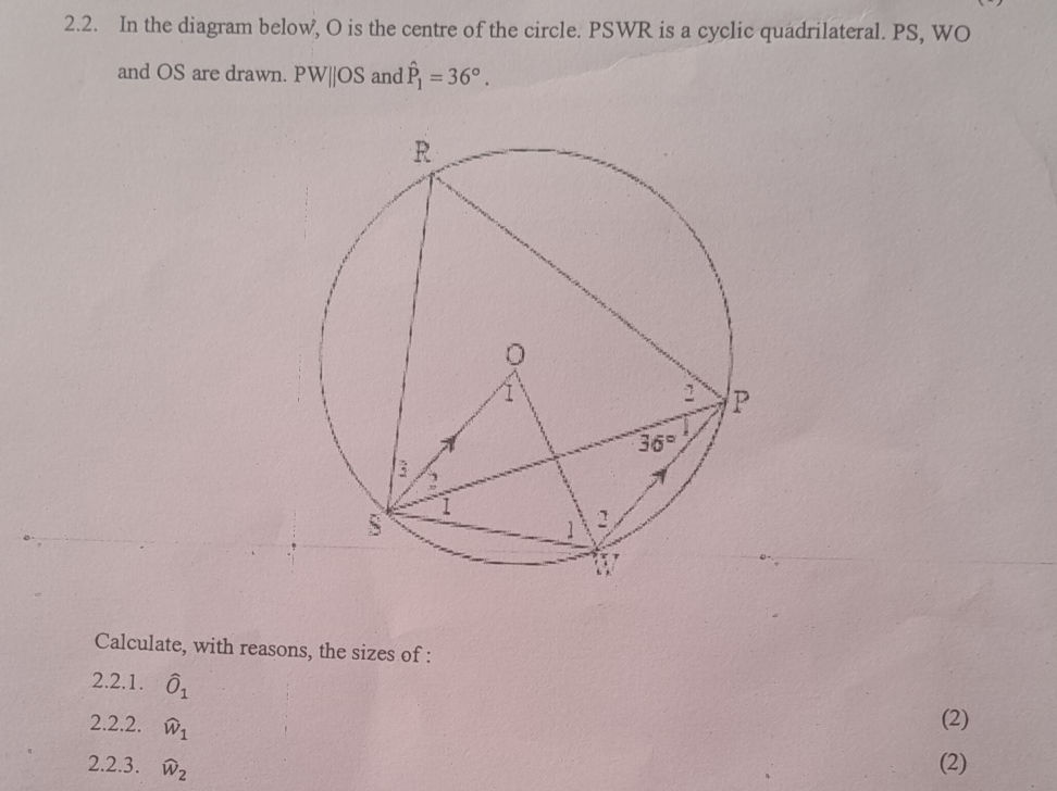 2. 2. In the diagram below, O is the | StudyX