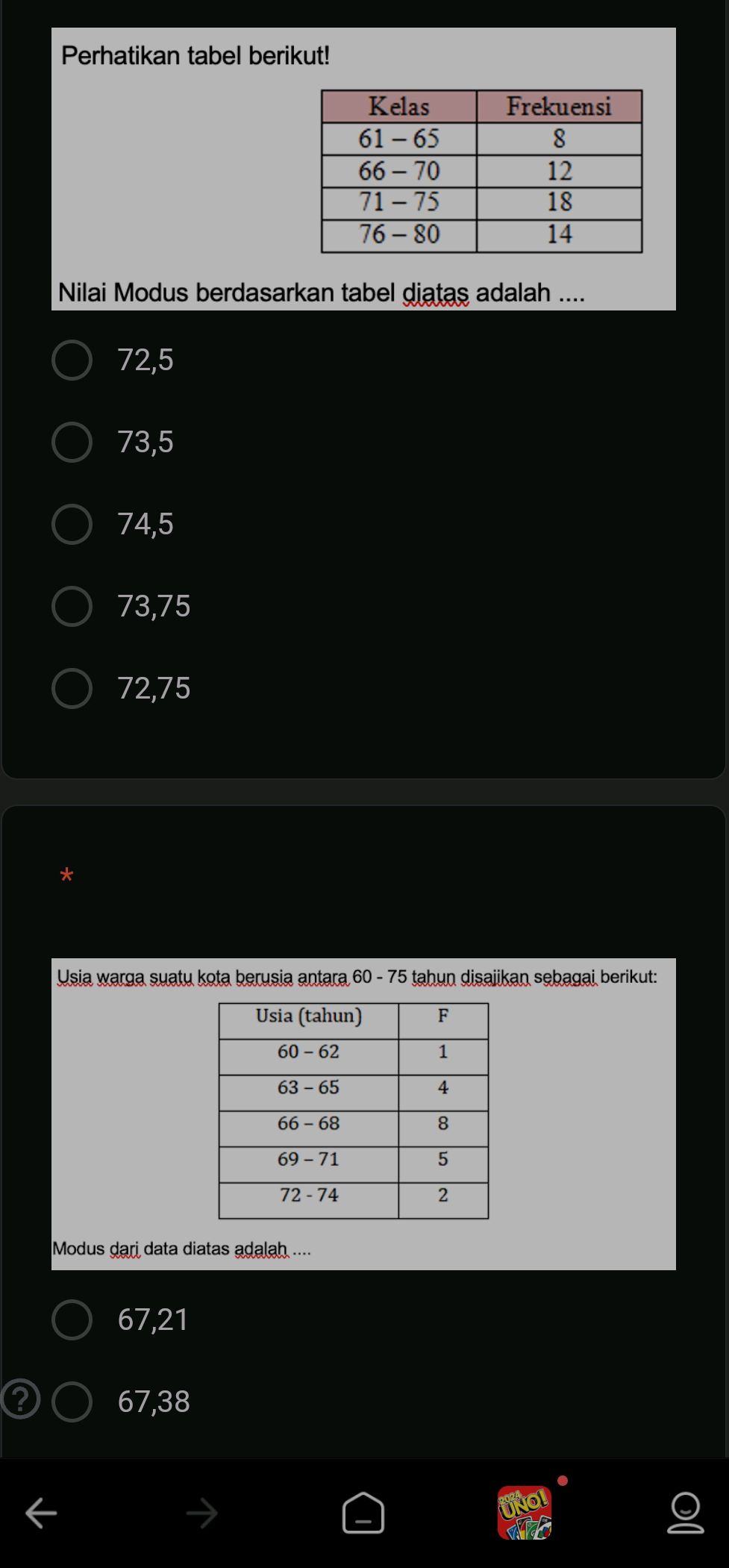 Perhatikan tabel berikut! | Kelas | | StudyX