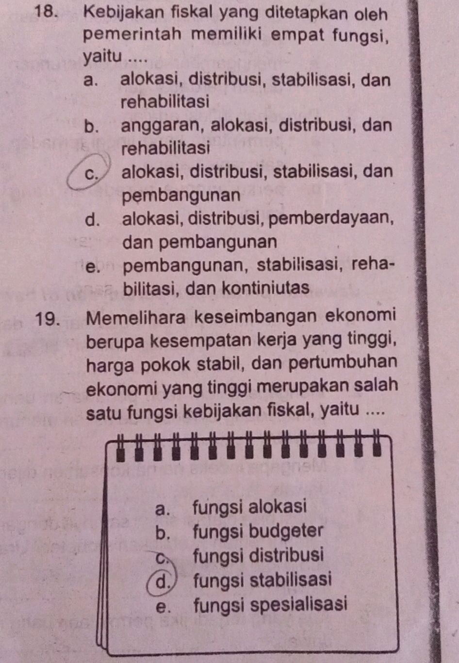 18. Kebijakan fiskal yang ditetapkan oleh | StudyX