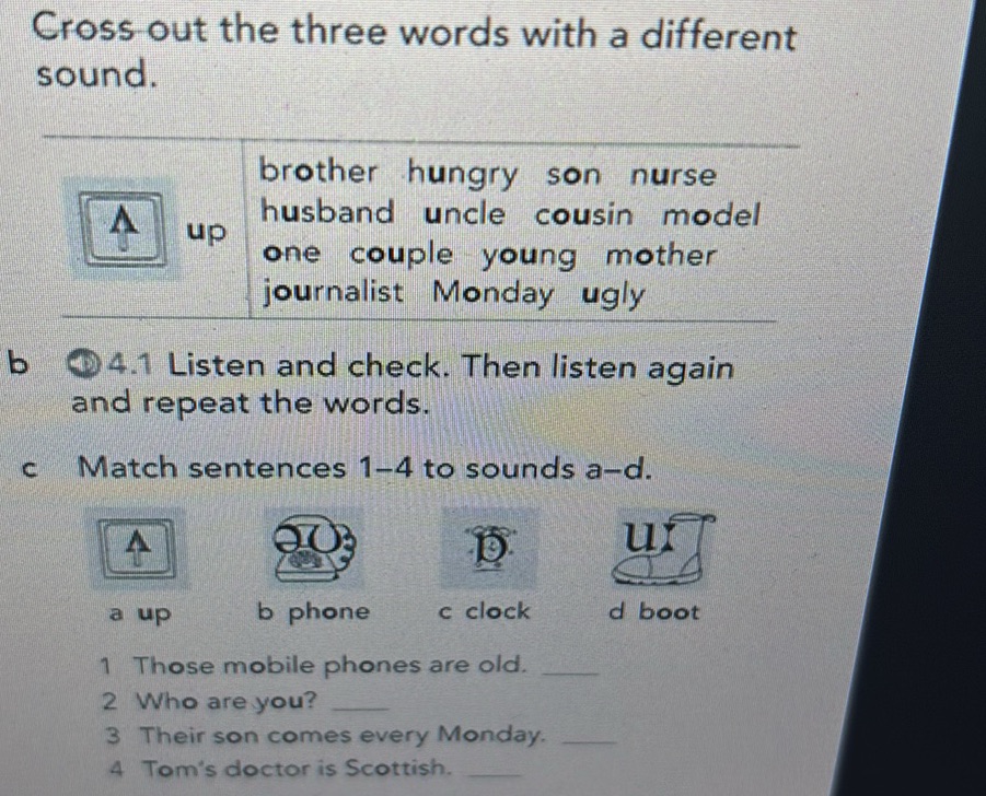 Cross out the three words with a different | StudyX