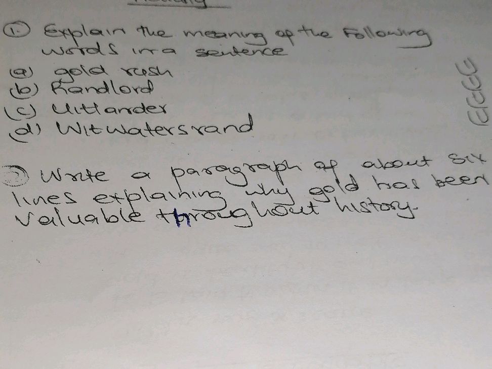 Explain the meaning of the following words
