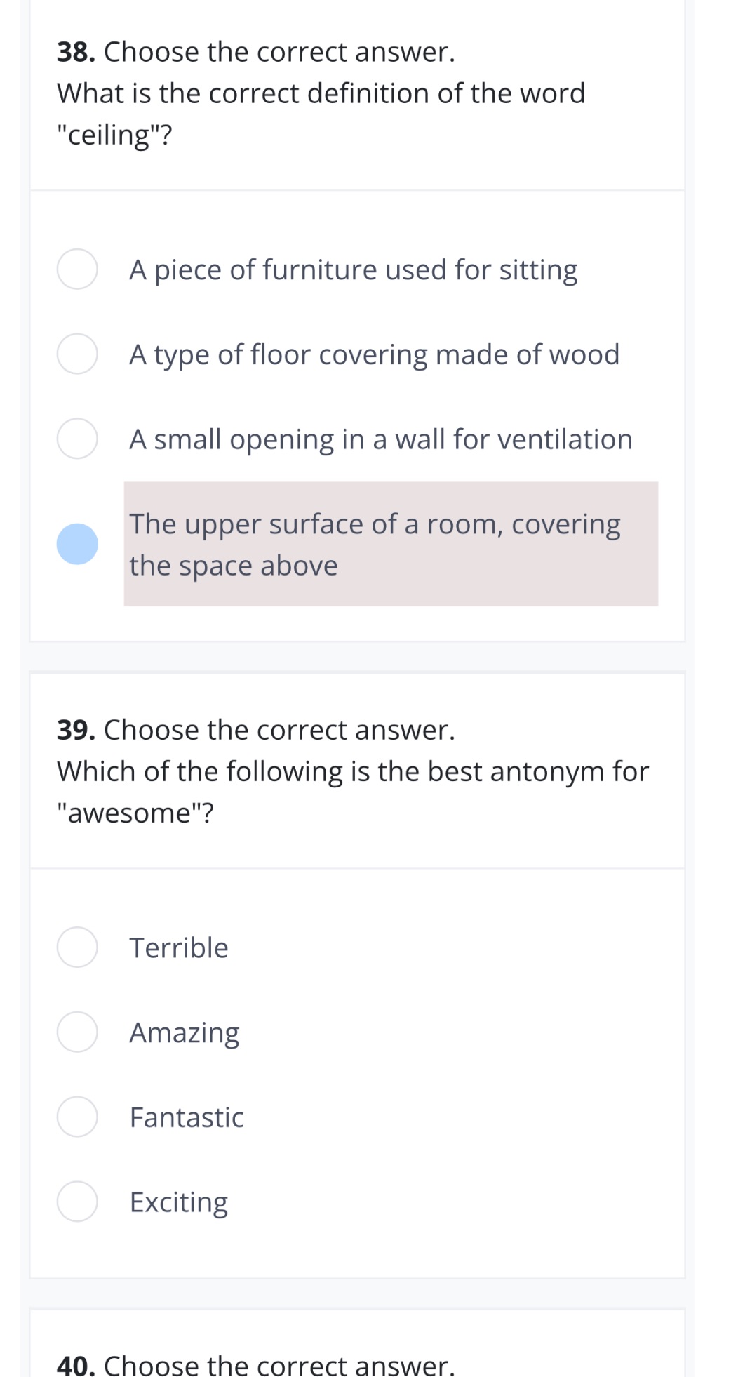 38. Choose the correct answer. What is the | StudyX