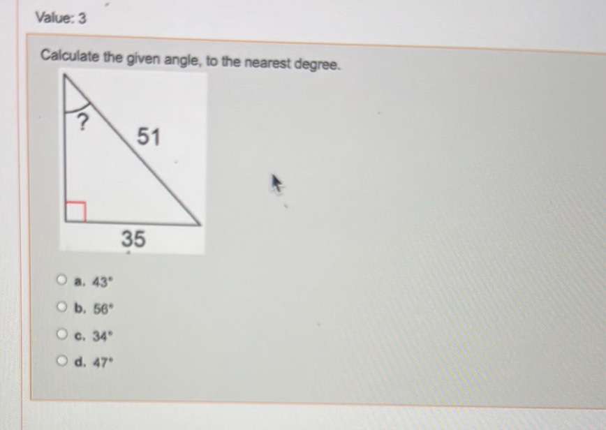 Calculate the given angle, to the nearest | StudyX