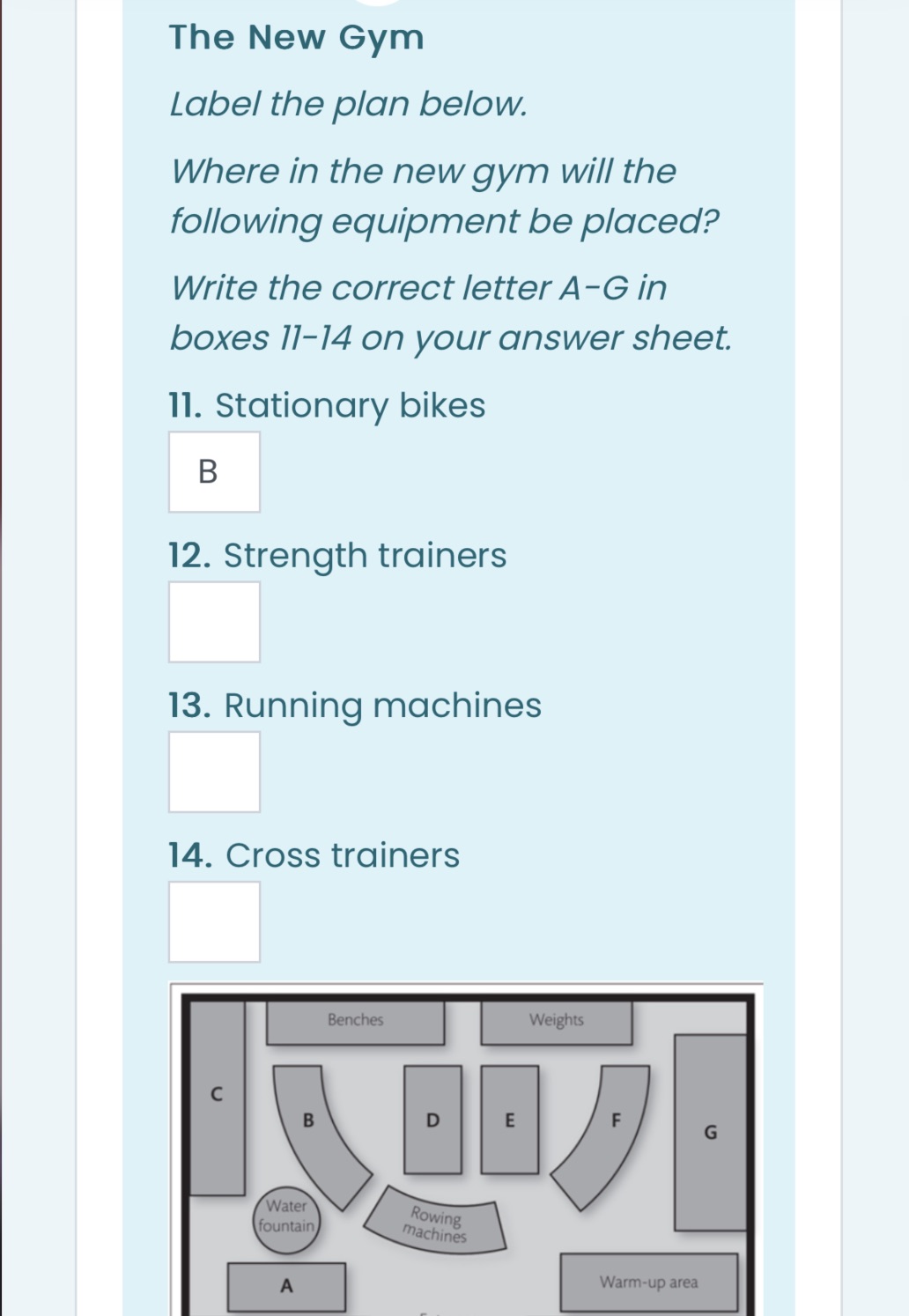The New Gym Label the plan below. Where in | StudyX