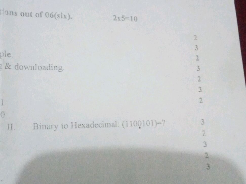 Binary to Hexadecimal Conversion: (1100101) | StudyX