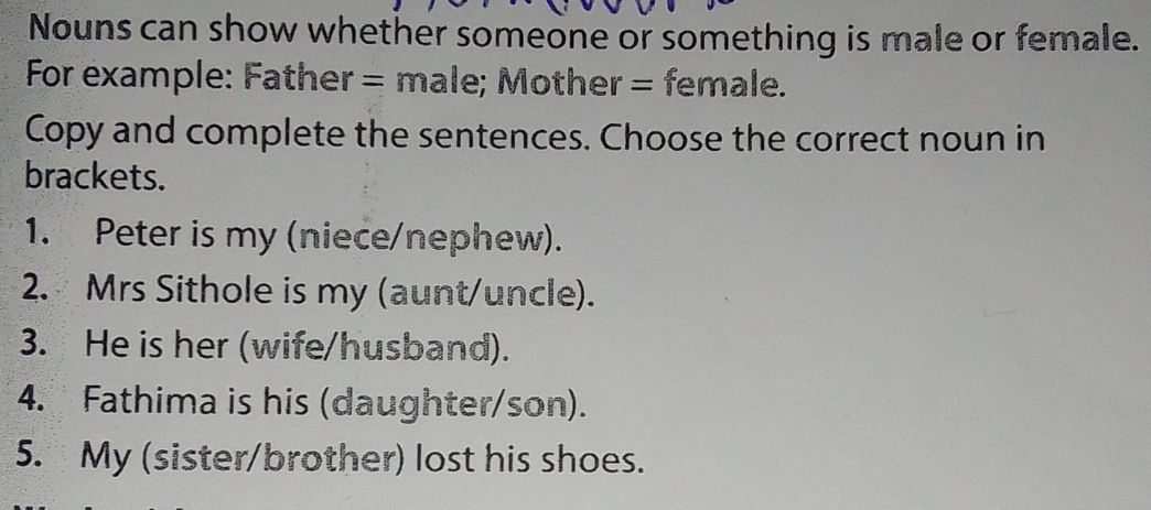 Nouns can show whether someone or something | StudyX