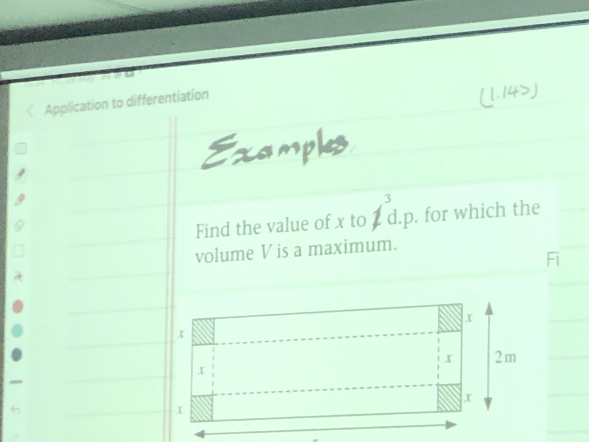 Find the value of x to 1 d.p. for which the | StudyX