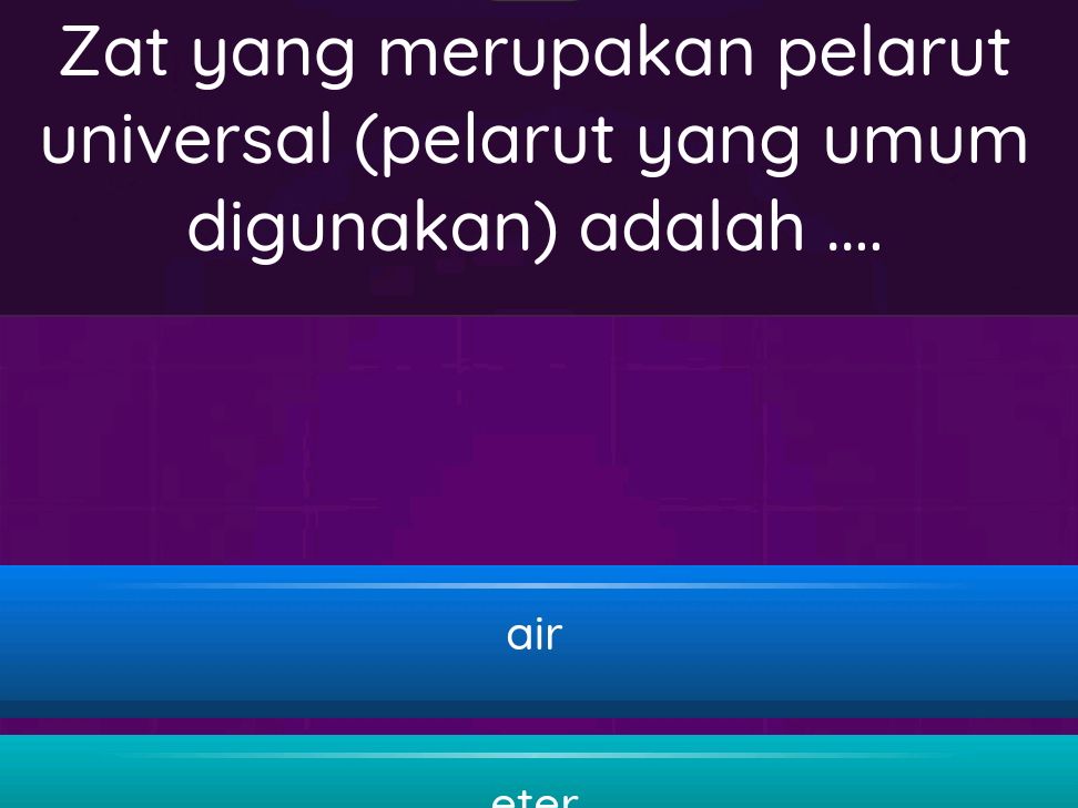 Zat yang merupakan pelarut universal | StudyX
