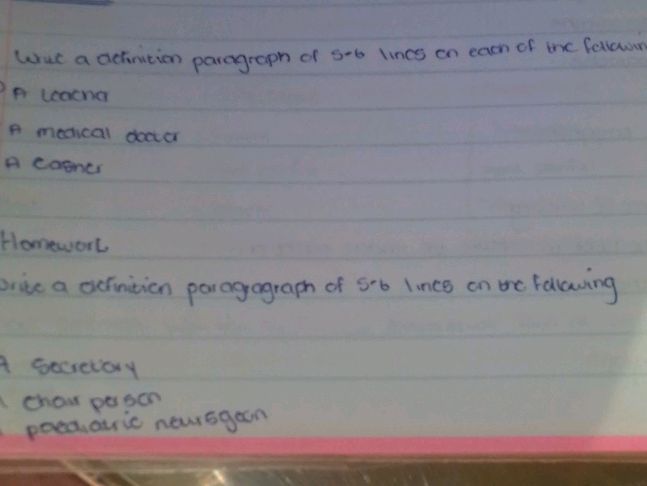 Write a definition paragraph of 5-6 lines on | StudyX