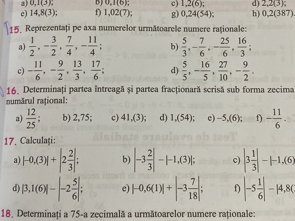 15. Reprezentați pe axa numerelor | StudyX