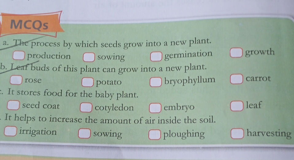 a. The process by which seeds grow into a | StudyX