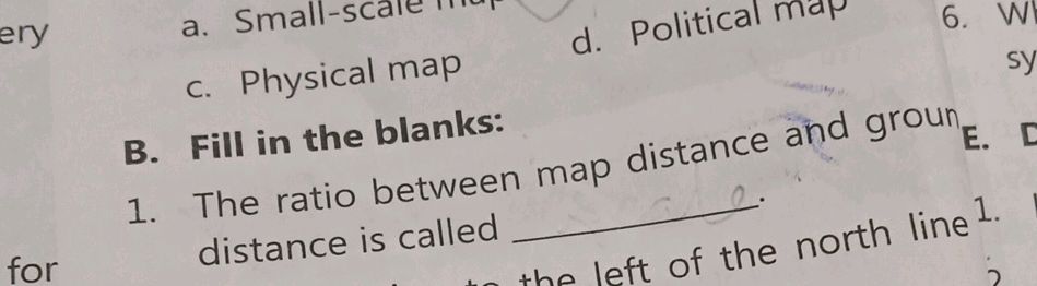 B. Fill in the blanks: 1. The ratio between | StudyX
