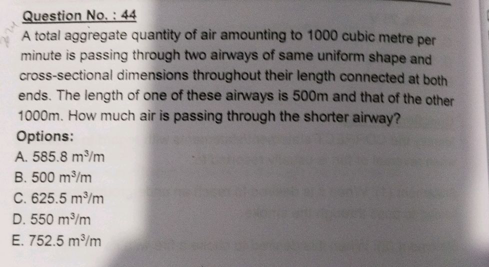 Question No.: 44 A total aggregate quantity | StudyX