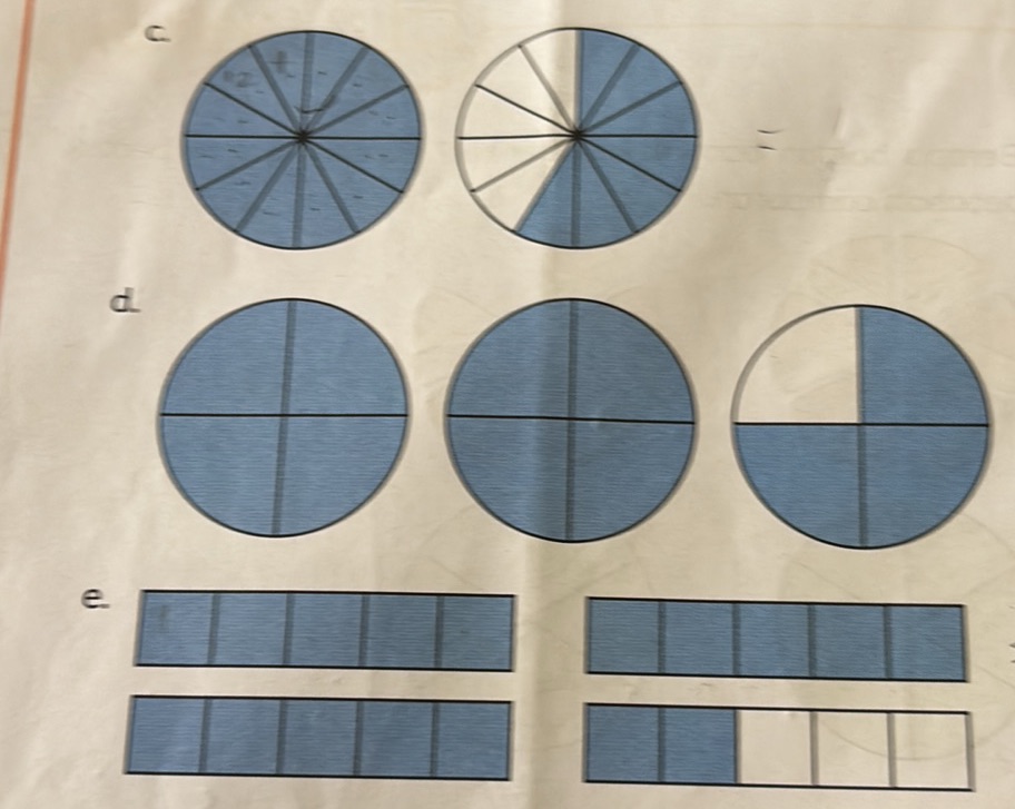 c. Diagrams of circles divided into | StudyX