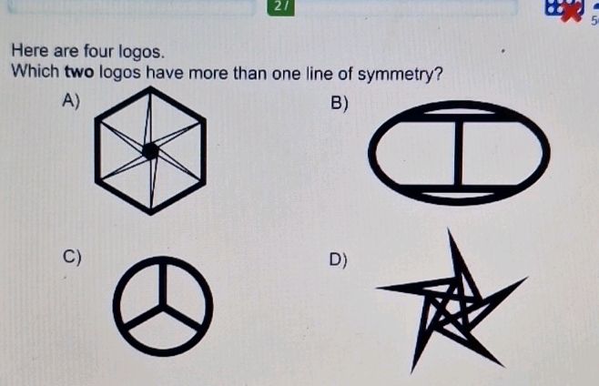 Here are four logos. Which two logos have | StudyX