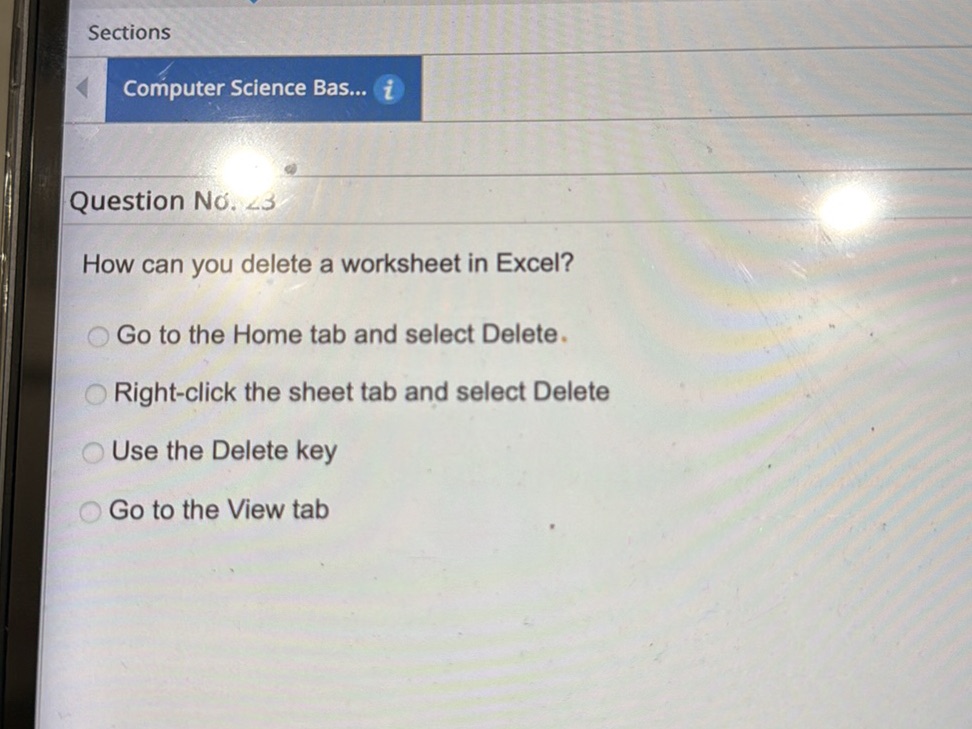 How can you delete a worksheet in Excel? Go | StudyX