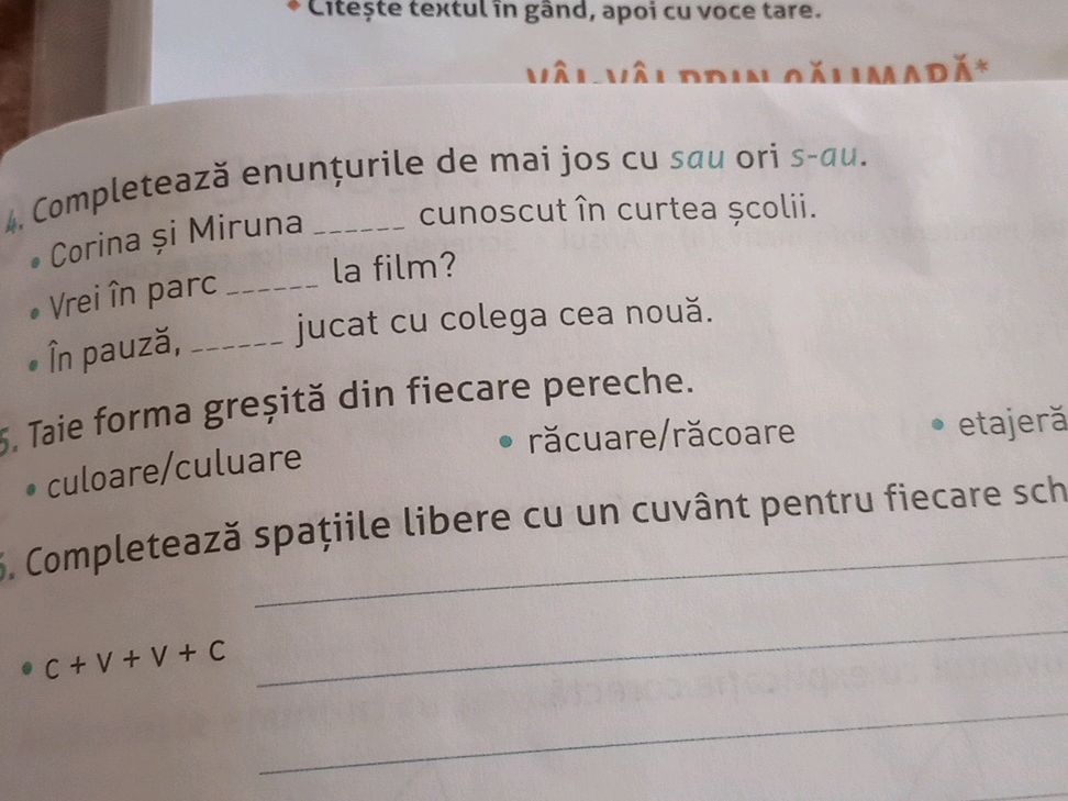 4. Completează enunțurile de mai jos cu | StudyX