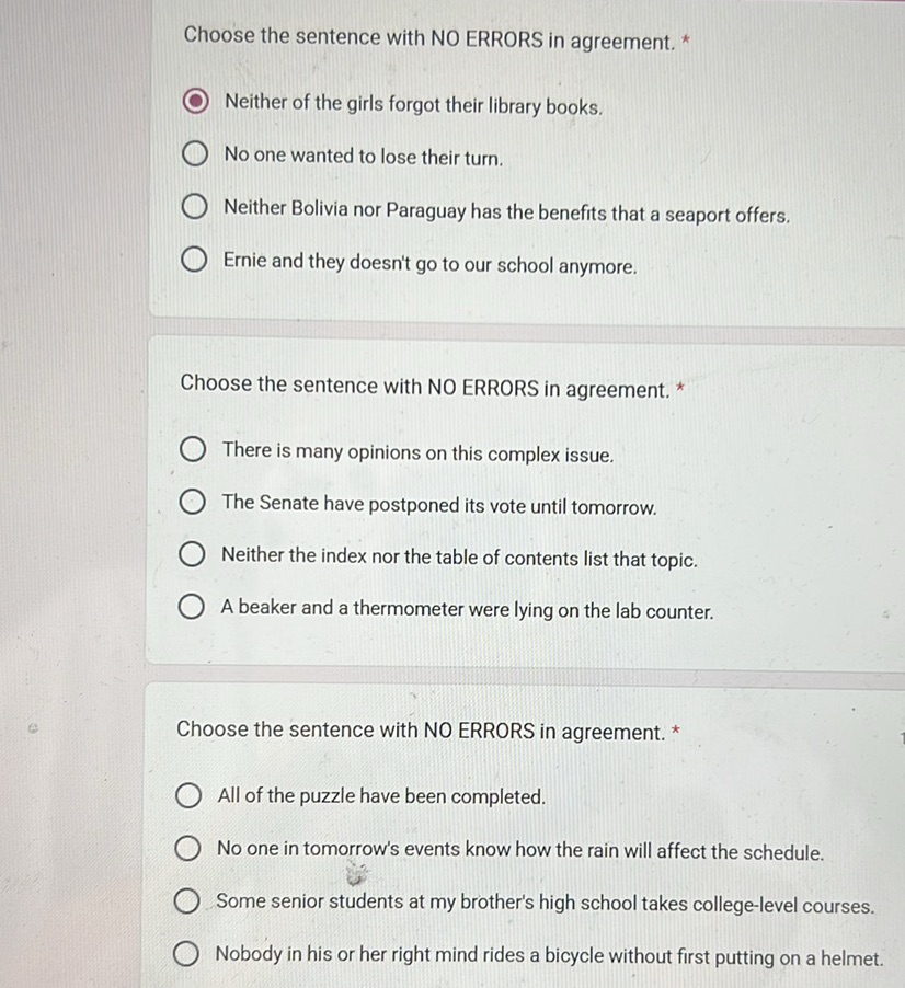Choose the sentence with NO ERRORS in | StudyX