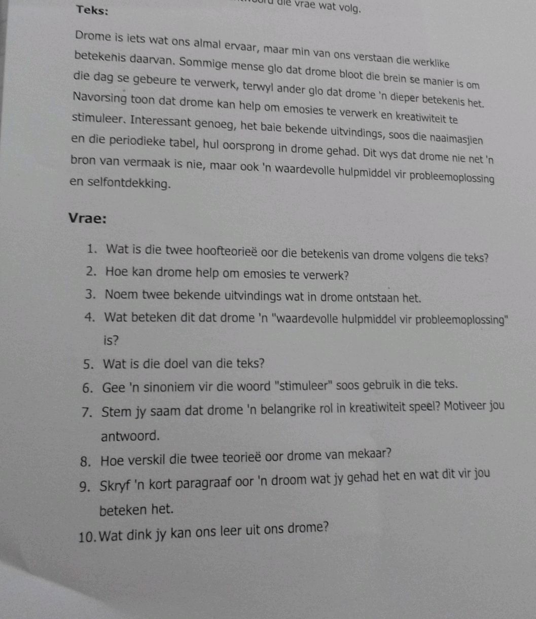 Vrae: 1. Wat is die twee hoofteorieë oor | StudyX