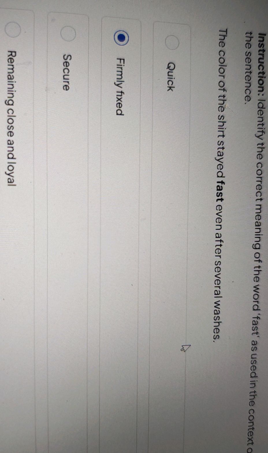 Instruction: Identify the correct meaning of | StudyX