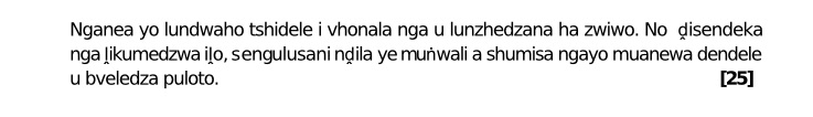 Nganea yo lundwaho tshidele i vhonala nga u | StudyX