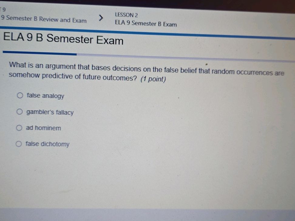 What is an argument that bases decisions on | StudyX