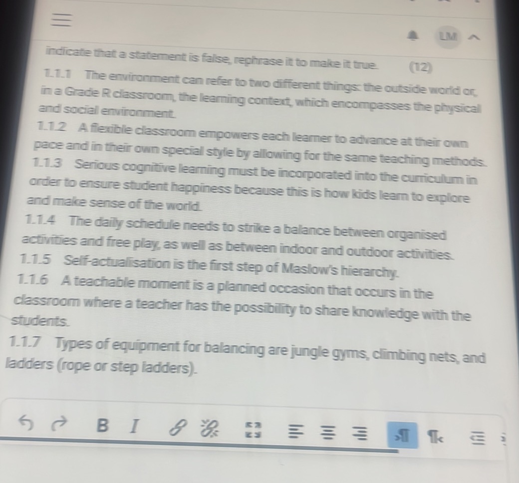 Indicate that a statement is false, rephrase | StudyX