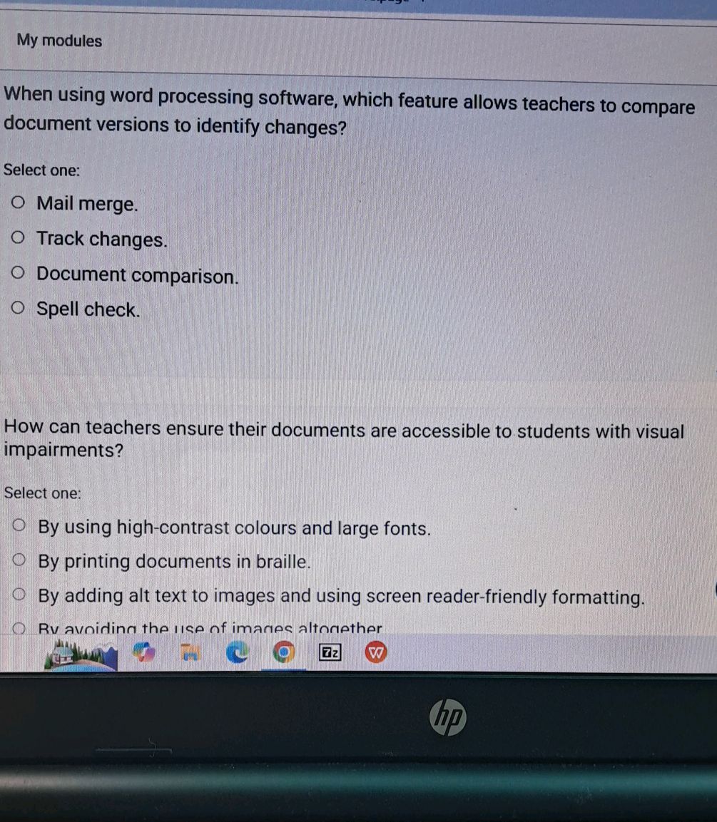 When using word processing software, which | StudyX