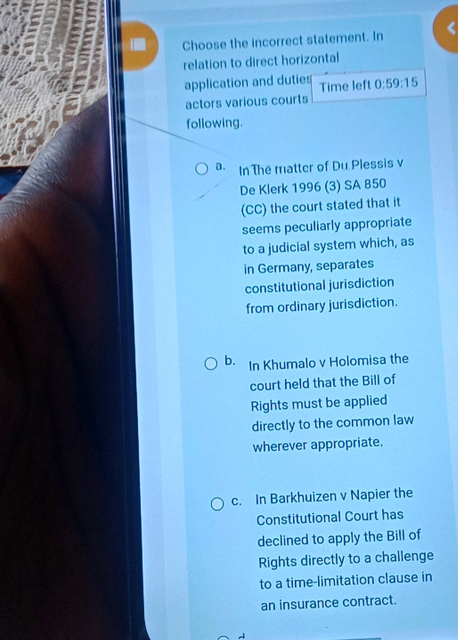 Choose the incorrect statement. In relation | StudyX