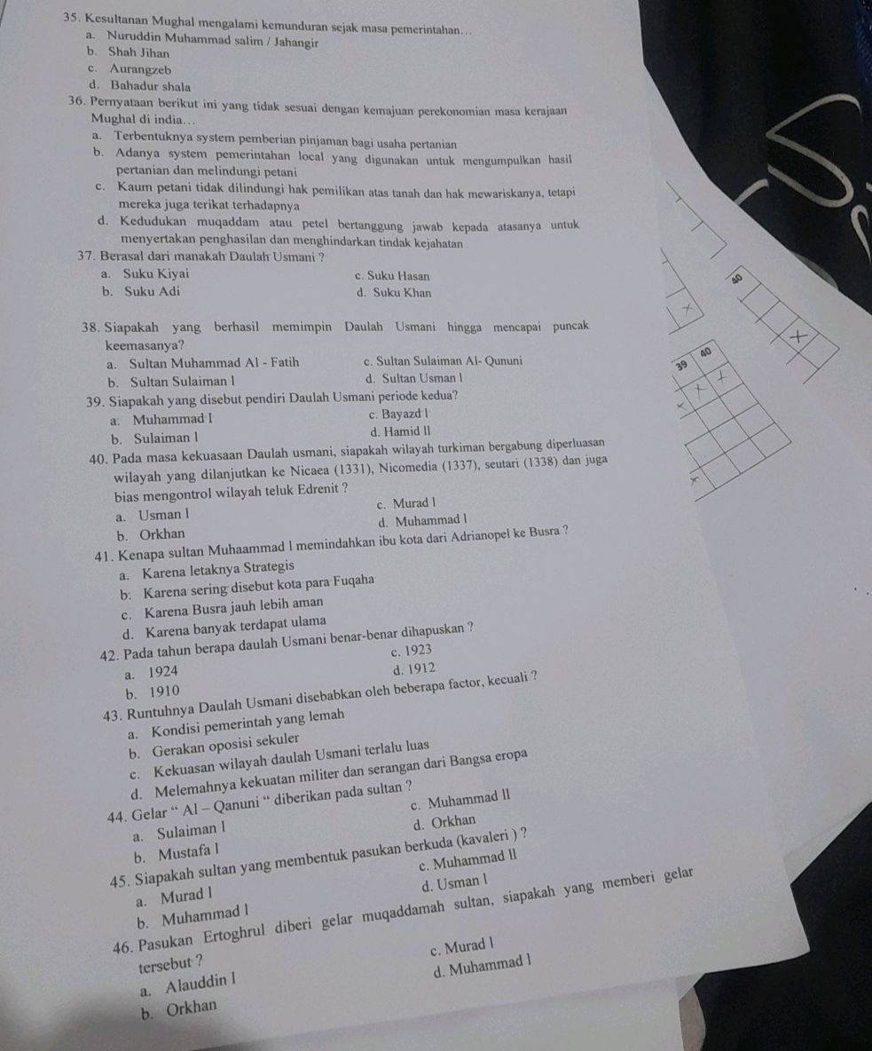 35. Kesultanan Mughal mengalami kemunduran | StudyX