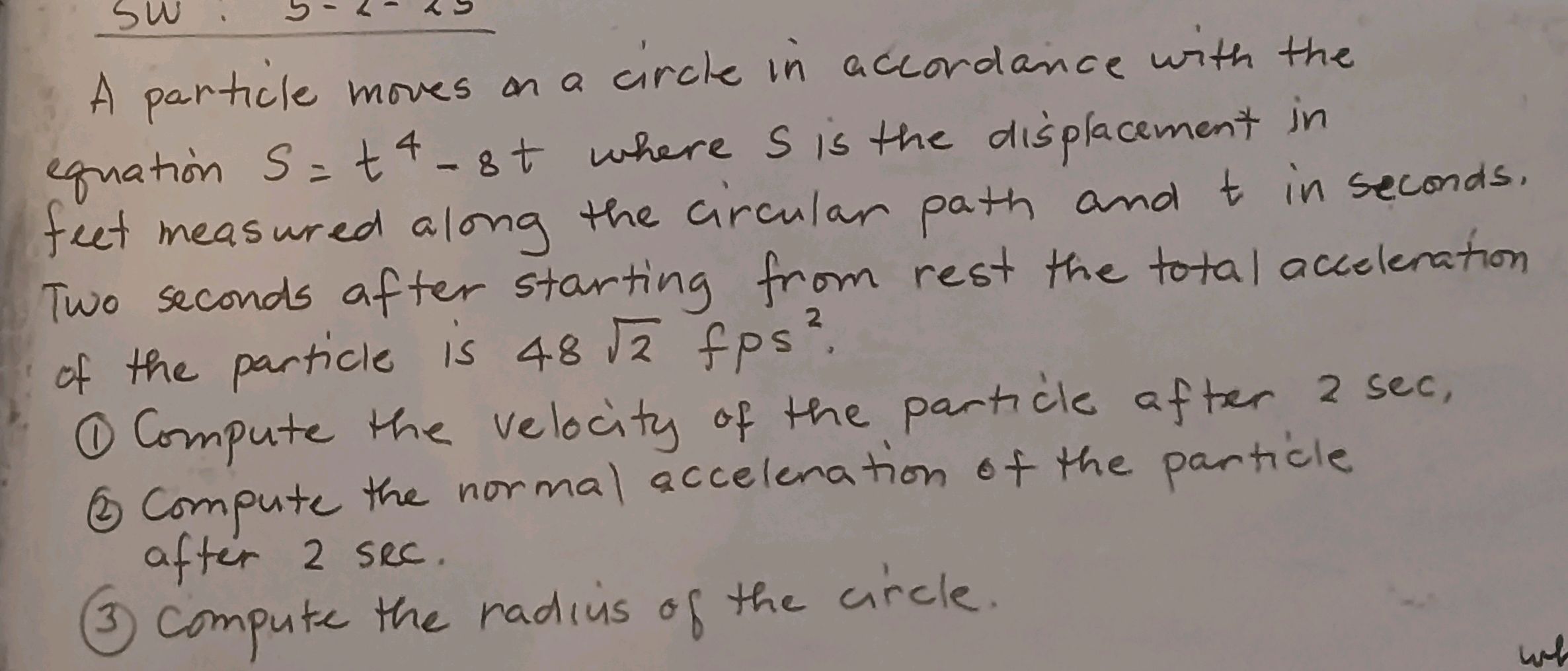 A particle moves on a circle in accordance | StudyX