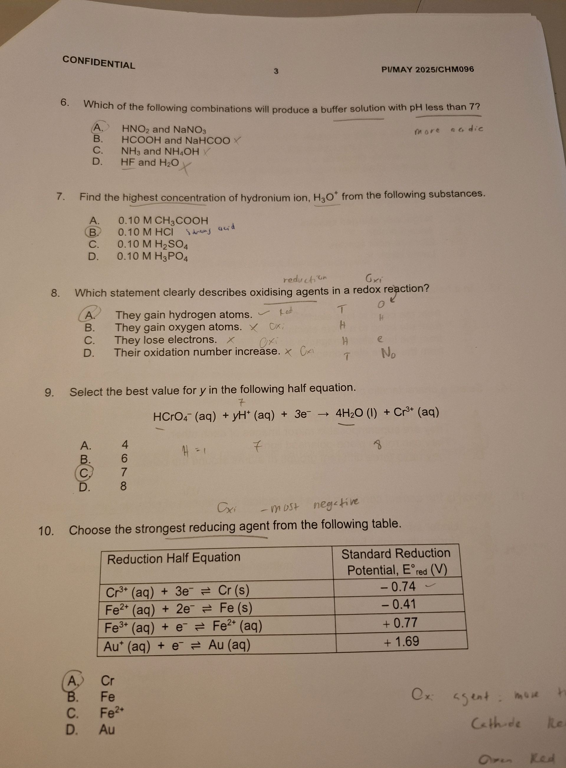 6. Which of the following combinations will | StudyX