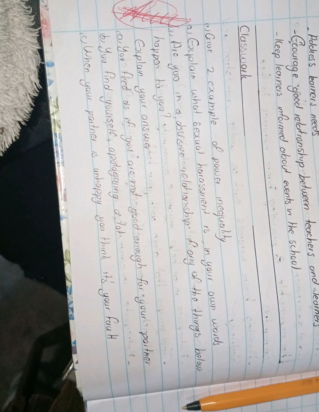 (1) Give 2 example of power inequality in | StudyX
